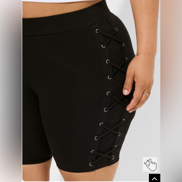 Torrid. | Shorts | Nwt Torrid Black Bike Short With Corset Detail ...